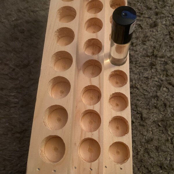 Wooden Display Rack for Fragrance or Essential Oils - 3 Row Bottle ...