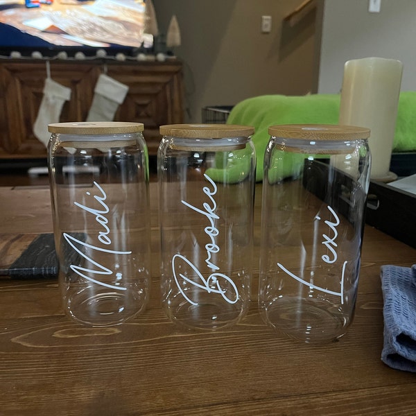 Personalized Bride Ice Coffee Cup - Bridesmaid Beer Can Glass Soda Cup ...