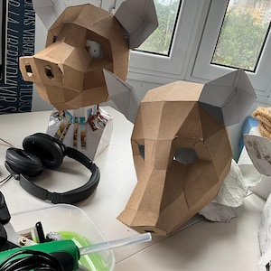 Japanese Demon Mask, Oni, Hannya DIY Paper Mask, Printable Template ...