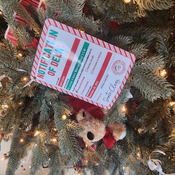 Late Gift Letter From Santa - Delayed Christmas Gift Notice - Missing ...