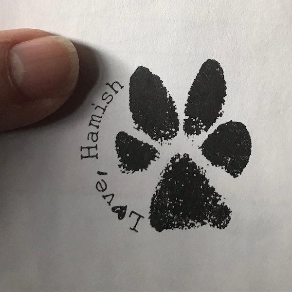 Custom Dog Paw Print Stamp or for a Cat: Personalized Wood or Self ...