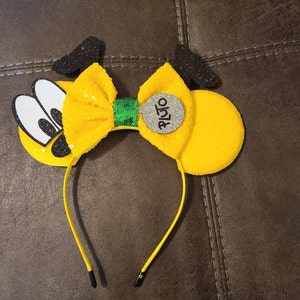 Mouse Minnie Ears, Pluto Inspired Minnie Ears, Pluto Ears, Yellow ...