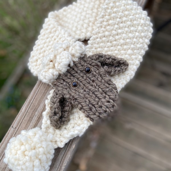 KNITTING PATTERN: Black Sheep Scarf Knit Pattern,animal Toddler/child ...
