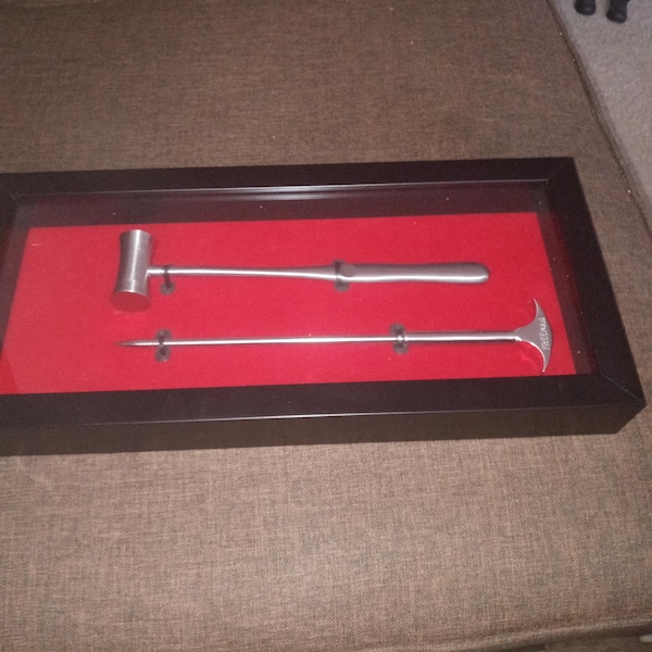 Lobotomy Orbitoclast & Hammer Surgical Medical Tools Shadowbox With ...
