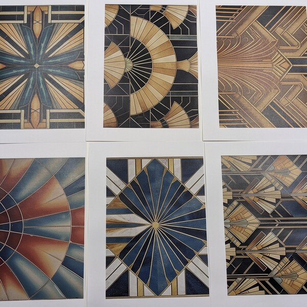 Art Deco Digital Paper, Pack of 10, Deco 1920s Patterns, Digital ...