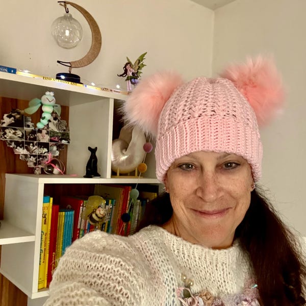 Alesha Double Brim Beanie With Two Pom-poms - Etsy