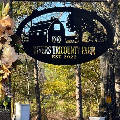 Oval Farm Sign With Family Name and Established Date - Etsy