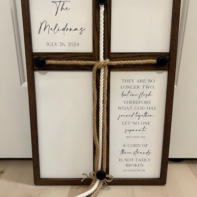 A Cord of Three Strands Unity Ceremony Idea Cross Braid Wedding Signage ...