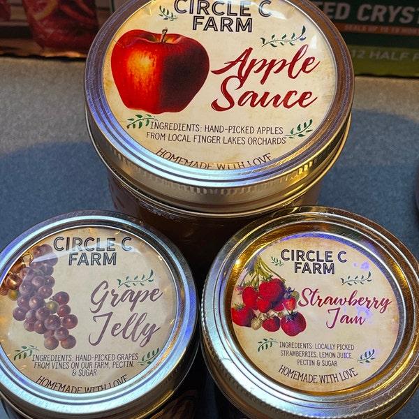 Customized Label - Apple Jelly, Jam, Preserves, Juice, Applesauce ...