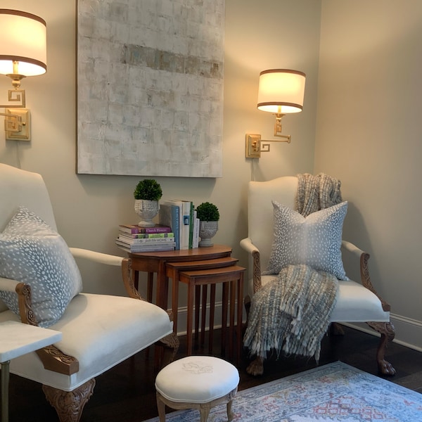 Anna Spiro Tattie // Multi With Butterfly Flange Pillow | Plaid Print ...