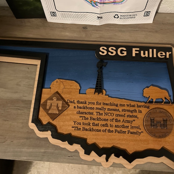 PCS Military Plaque : Laser Engraved Map for Military Awards, Going ...