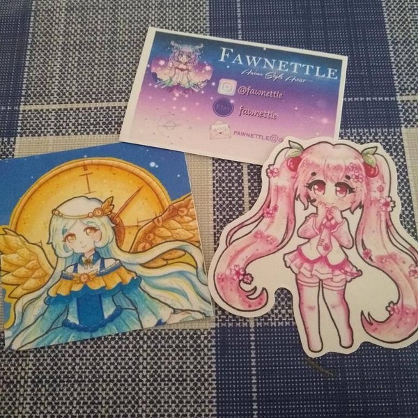 Vocaloid Chibi Miku, Rin, and Len Stickers [cute Kawaii Anime Laminated ...