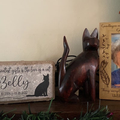 Personalized Cat Memorial Stone. 8x4 Stone Brick. Burial Marker. Indoor ...