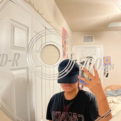 CD Mirror Disc Wall Art, Reflective Music Themed Decor, Mirrored CD ...