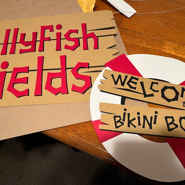 Handmade Spongebob Birthday Sign - Bikini Bottom Party Decor - Etsy