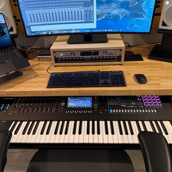 Sit-stand L-shaped Studio Corner Desk | 3-leg Imovr Base | Recording ...