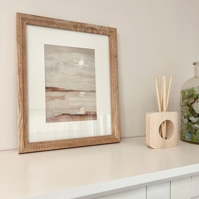 Muted Beach Scene Oil Painting Warm Tone Bathroom Decor North Prints ...