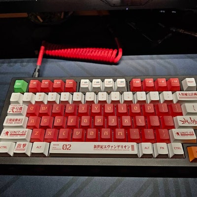 Eva Unit-02 Keycap Set, Cherry Profile, Coiled Cable Option, PBT ...
