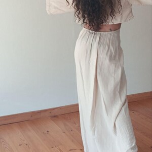 Cotton Two Piece Suit,double Slit Skirt Suit,organic Beach Dress,maxi ...