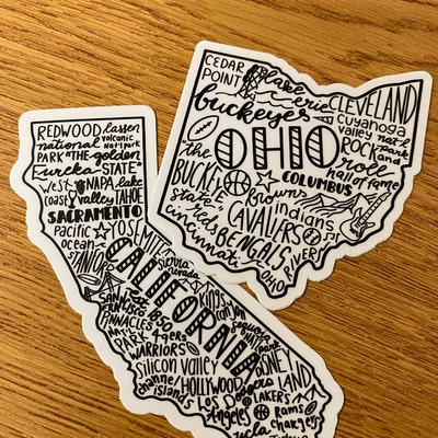 Wisconsin Typography Vinyl Sticker WATERPROOF Laptop, Water Bottle, Car ...