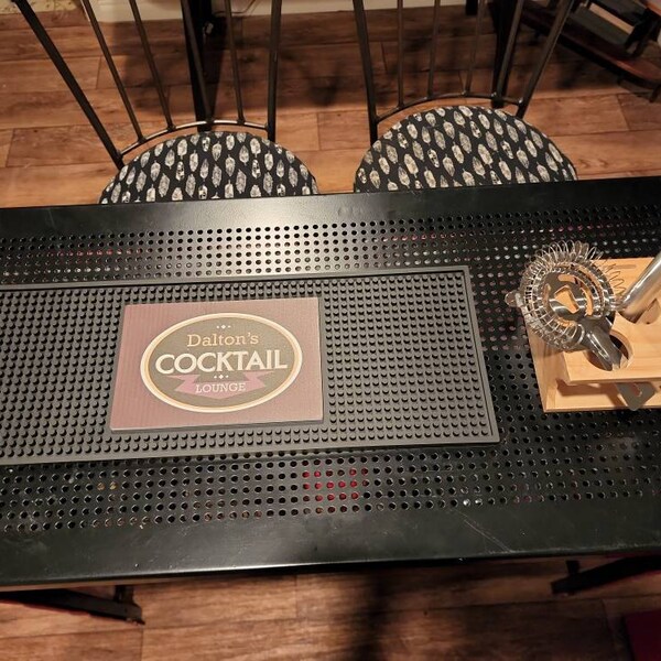 Personalized Cocktail Bar Bar Mat, Customized Cocktail Lounge Bar Mat ...