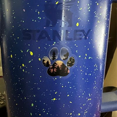 Mini 1 Sunset Paw Print Vinyl Sticker Clear Sticker Animal Lover Dog ...