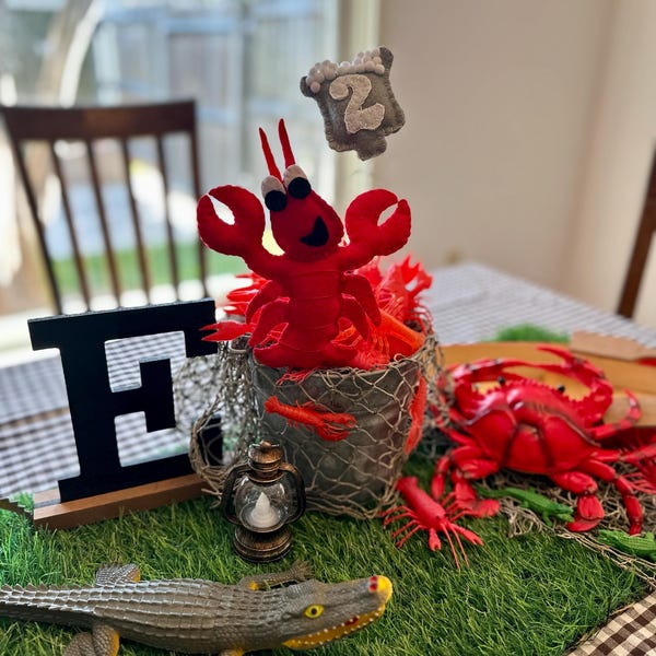 Crawfish Crab First Birthday Cake Topper High Chair Set Boil Seafood ...