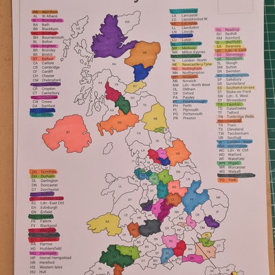 EDITABLE UK Postcode Sales Map, Business Colour in Map, Etsy Sales ...