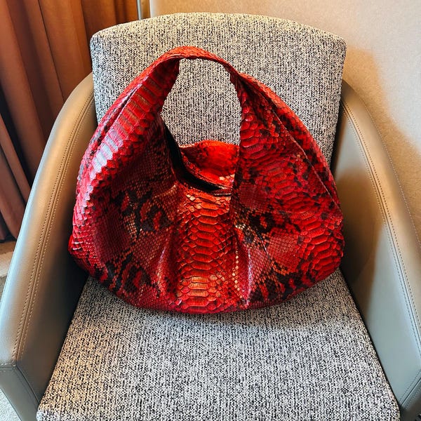 Black Bag Python Bag Snakeskin Purse Gift for Her Hobo Bag Python ...