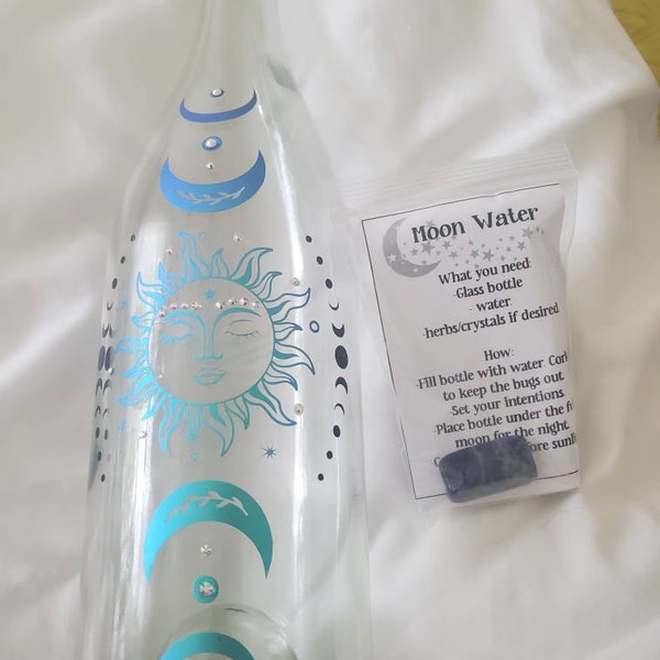 Large Moon Water Bottle With Cork, Moon Water Jar, Spell Jar, Potion ...