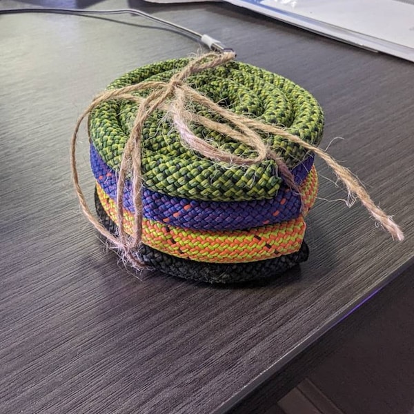Recycled Rock Climbing Rope Drink Coaster - Upcycled Drinkware - Etsy