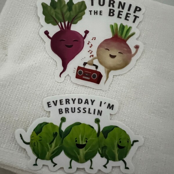 Set of 3 Refrigerator Magnets - Veggie Pun - Kitchen Decor - Funny ...