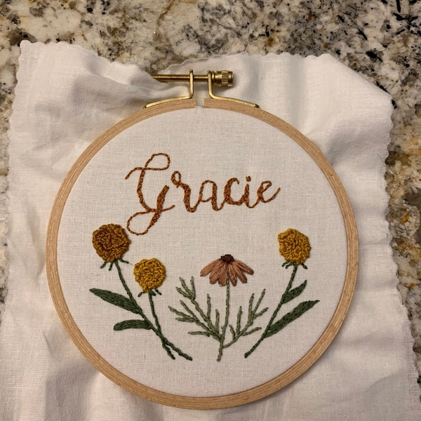 Personalized Embroidery Kit, Beginner Embroidery Kit, Custom Name ...