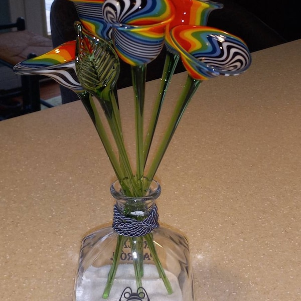 Blown Glass Flower Bouquet For Her Mothers Day Glass Flowers To Steal Her Heart Blown Glass
