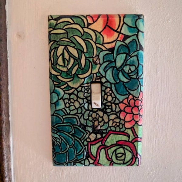 Double Engraved Wooden Lupin and Mount Baker Light Switch Cover - Etsy