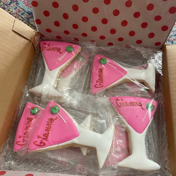 Martini Glass Sugar Cookies - Set of 12 Cheers to Elegance - Etsy
