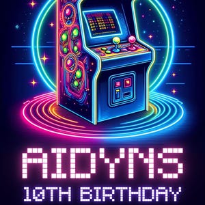 9th Birthday Invitation, Editable Video Game Party Invitation, Level up ...