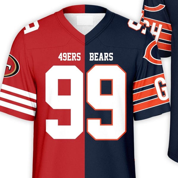 Personalized Two Football Team Jersey, Custom Split American Football ...
