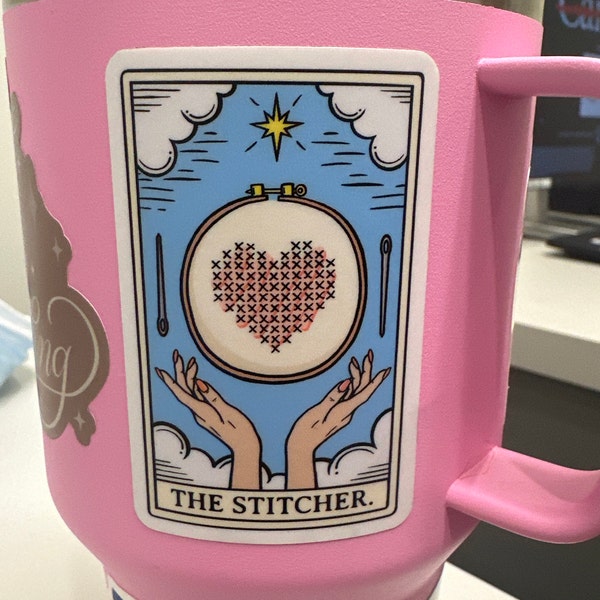 The Stitcher Tarot Card Vinyl Sticker, Funny Yarn Fiber Sticker ...