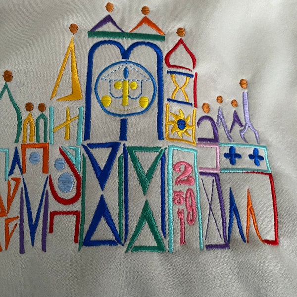 It's A Small World Ride Digital Embroidery Machine Sketch Design File ...