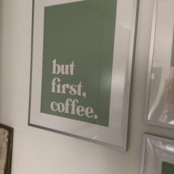 But First Coffee - Wall Art Print | Home Decor for Kitchen, Typography ...