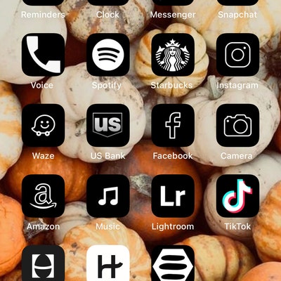 Ios 14 Black App Icons BOLD Icon Pack for Aesthetic Dark Ios Home ...