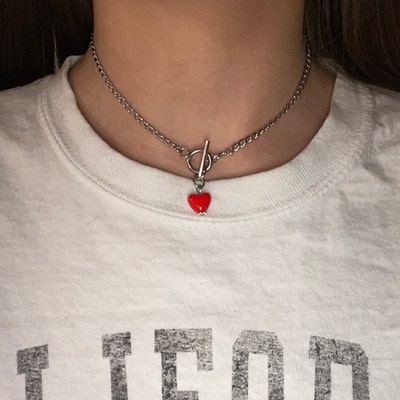 Stray Kids Hyunjin Oddinary Maniac Inspired Heart Chain Necklace Choker ...