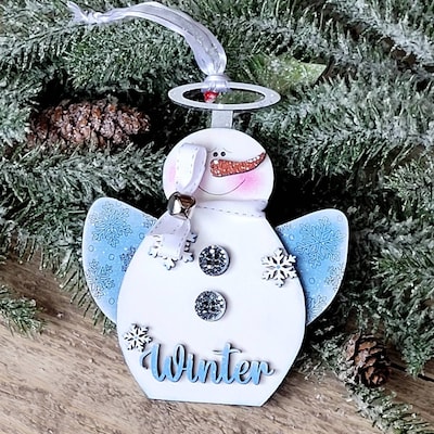 Winter Snow Angel Christmas Ornament SVG File Laser Cut File Christmas ...