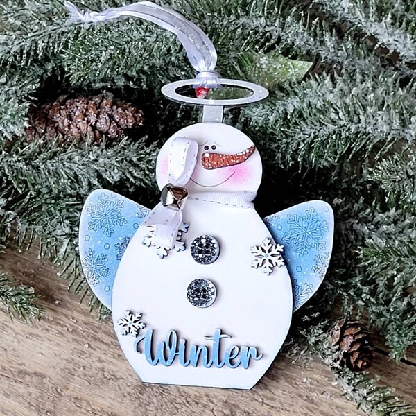 Winter Snow Angel Christmas Ornament SVG File | Laser Cut File ...