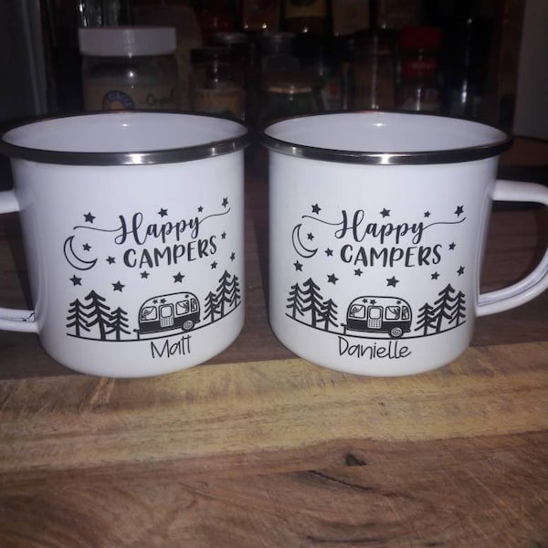 Camping Mug Happy Campers Campfire Mug, Personalized Glamping Mug ...