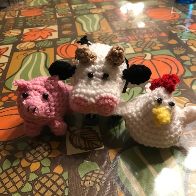 8 Crochet Patterns E-book Farm Friends Play Set Barn Carrying Case ...