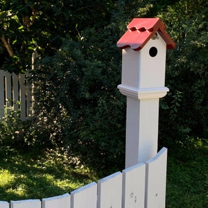 Birdhouse PVC 5inch Post Mount Nesting Box, Weatherable Thatch Style ...