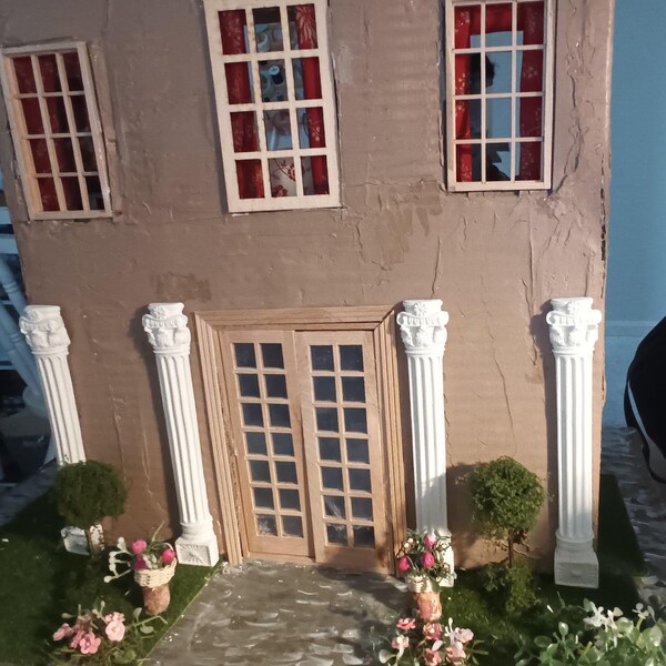 Flat-backed Fern Column Ornate Miniature Decor Set of Two - Etsy