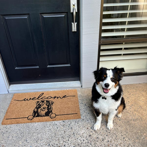 Doodle, Golden Doodle Mat, Dog Welcome Mat, Golden Retriever Poodle ...